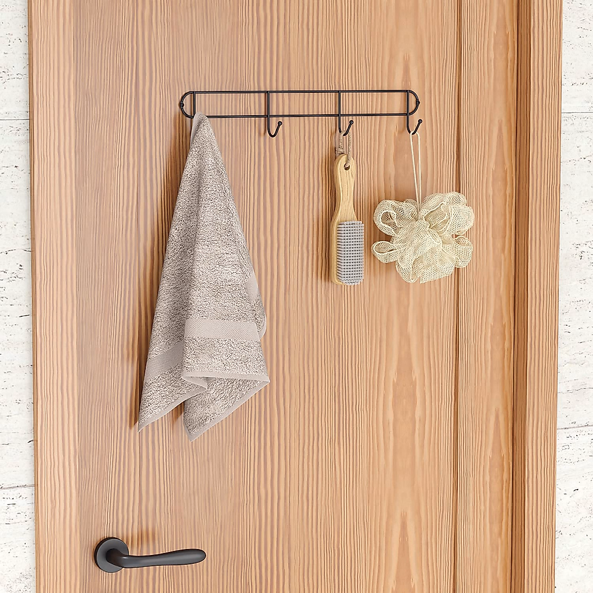 Tibres - Coffee Mug Rack Wall Mounted - Mug Holder - Coffee Cup Organizer - Mug Hanger - Coffee Cup Rack with Mug Hooks for Kitchen Display - Rustic Farmhouse Storage Tea Cup Hooks - Set of 2 - Black