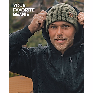 DANISH ENDURANCE Merino Wool Beanie for Men & Women, Knitted Winter Hat, Green, One Size