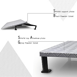 FEBTECH Portable Fire Pit Deck Defender & Grass Guard Heat Shield 25" for an Outdoor Fire Pits, Diamond-Plated Aluminum with Steel Frame Underneath to Protect Composite Wooden Deck, Patio, and Camping