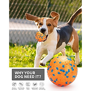 EVERDAZZ Tennis Ball Dog Toys for Aggressive Chewers: Teething Chew Toys - Water Toy Fetch Balls for Large Medium Small Dog and Puppy (2 Balls)
