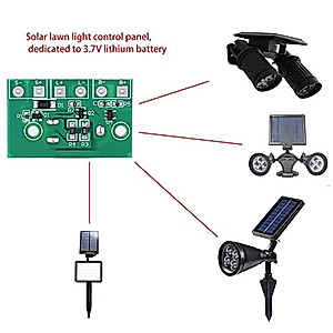Solar Lamp Controller, Solar Power Charging Module 3.7V Lithium Battery Control Circuit Board with ON/Off Light Control Switch