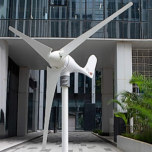 Marsrock Small Wind Turbine Generator AC 12Volt 400W Economy Windmill with MPPT Controller for Wind Solar Hybrid System 2m/s Start Wind Speed 3 Blades (400Watt 12Volt)