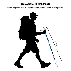 IC ICLOVER 52 Inch Aluminum Alloy Snake Tongs, Professional Standard All-in-One Reptile Grabber Rattle Snake Catcher Wide Jaw Handling Tool with Lock and Grip Handle