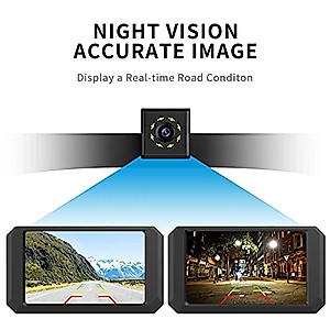 Backup Camera for Car Front & Back Rear View Camera: Night Vision HD 170 Degree Wide View Angle with 8 LEDs, License Plate Backup Camera Waterproof Reverse Camera for Cars/Truck/Camper