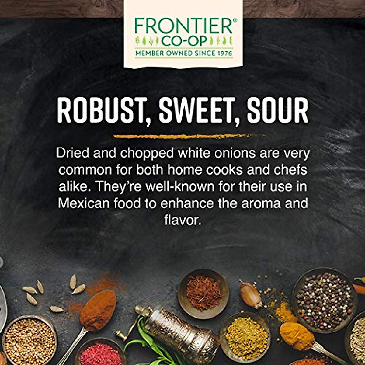 Frontier Co-op Onion, White Chopped, Kosher | 1 lb. Bulk Bag | Allium cepa