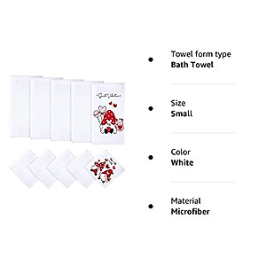 Sublimation Blank Towels, DIY Microfiber Kitchen Towels, Modern Multi Purpose Dish Towels for Kitchen Cleaning, 16 x 24 Inch, 12 x 12 Inch (White,10 Pieces)