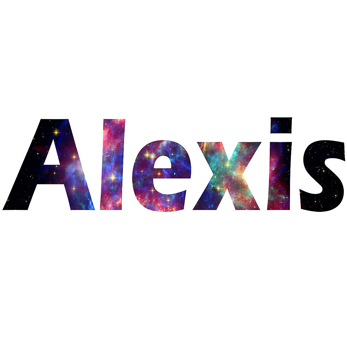 VWAQ Personalized Space Wall Decal - Customized Kids Galaxy Name Stickers - Horizontal-GN16 (12" Letter Height)