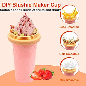 Slushie Maker Cup - DIY Magic Quick Frozen Smoothies Cup for Homemade Milk Shake Ice Cream Maker, Cooling Cup, Double Layer Squeeze Slushy Maker Cup,Birthday Funny Gifts for Kids &Friends &Family