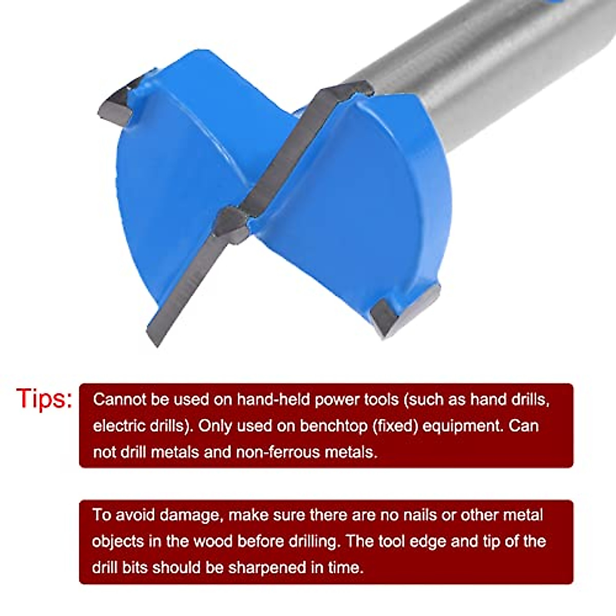 uxcell Forstner Drill Bits Set 24mm Dia. & 25mm Dia. Tungsten Carbide Wood Hole Saw Auger Opener, Woodworking Hinge Hole Drilling Boring Bit Cutter