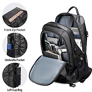 Arctic Hunter Lightweight Casual Laptop Backpack with USB Charging Port For for Men and Women, School Bookbag for College (Full Black)