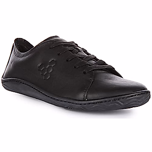 Vivobarefoot Addis, Mens Classic Leather lace-up with a Barefoot Feel & a Social Conscience Black 44 EU
