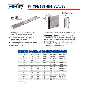 HHIP 2000-6064 3/16 x 7/8 x 6 Inch HSS Parallel Type Cut-Off Blade P5 (Pack of 1)