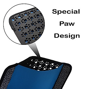 KAYOUBI Cat Litter Mat Litter Trapping Mat, Double-Layer Kitty Paw Design, Urine and Waterproof Material, Easy to Clean, Non-Slip, Scatter Control, Sifting, Kitty Mat, (Blue)