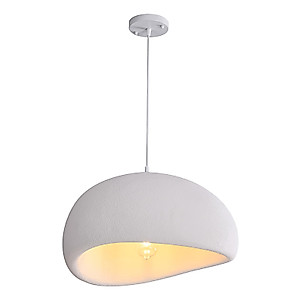 DENGNBJ 16 Inch Large Modern Pendant Light Simple Stylish Bird's Nest Shape - Concrete Pendant Light with E26 Base - Ideal Dining Room Pendant Light for Kitchen and Hallway