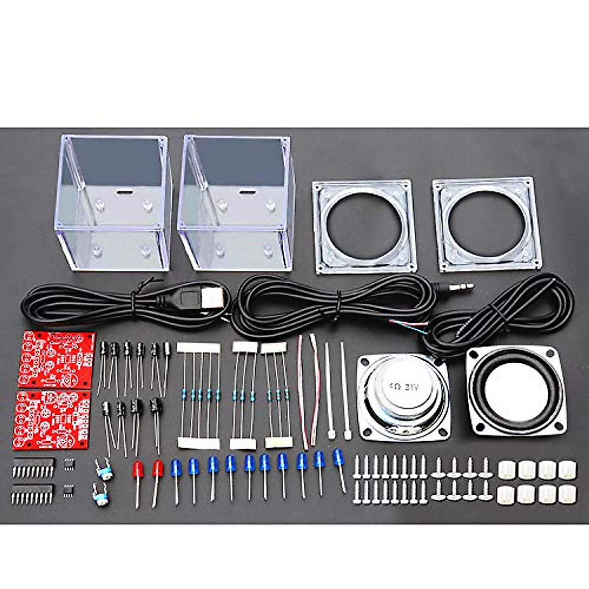 Gikfun Upgraded USB Mini Amplifier Electronic Transparent Stereo Speaker Box Sound Amplifier DIY Kit for Arduino EK1918