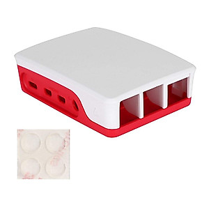 Raspberry Pi 4B Case, Enclosure for Raspberry Pi 4B Classical Red and White Raspberry Pi 4 Case with Suction Pad for Raspberry Pi Model