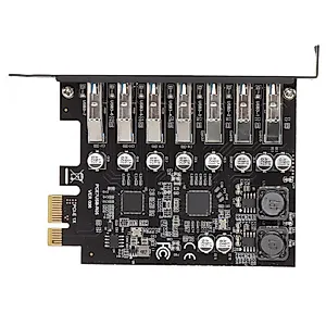 7 Ports PCIE to USB3.2 GEN1 Expansion Card, USB3.2 GEN1 Superspeed 5Gbps Front Expansion Card, USB PCIE Expansion Card for XP Win7 8 10 11 Linux