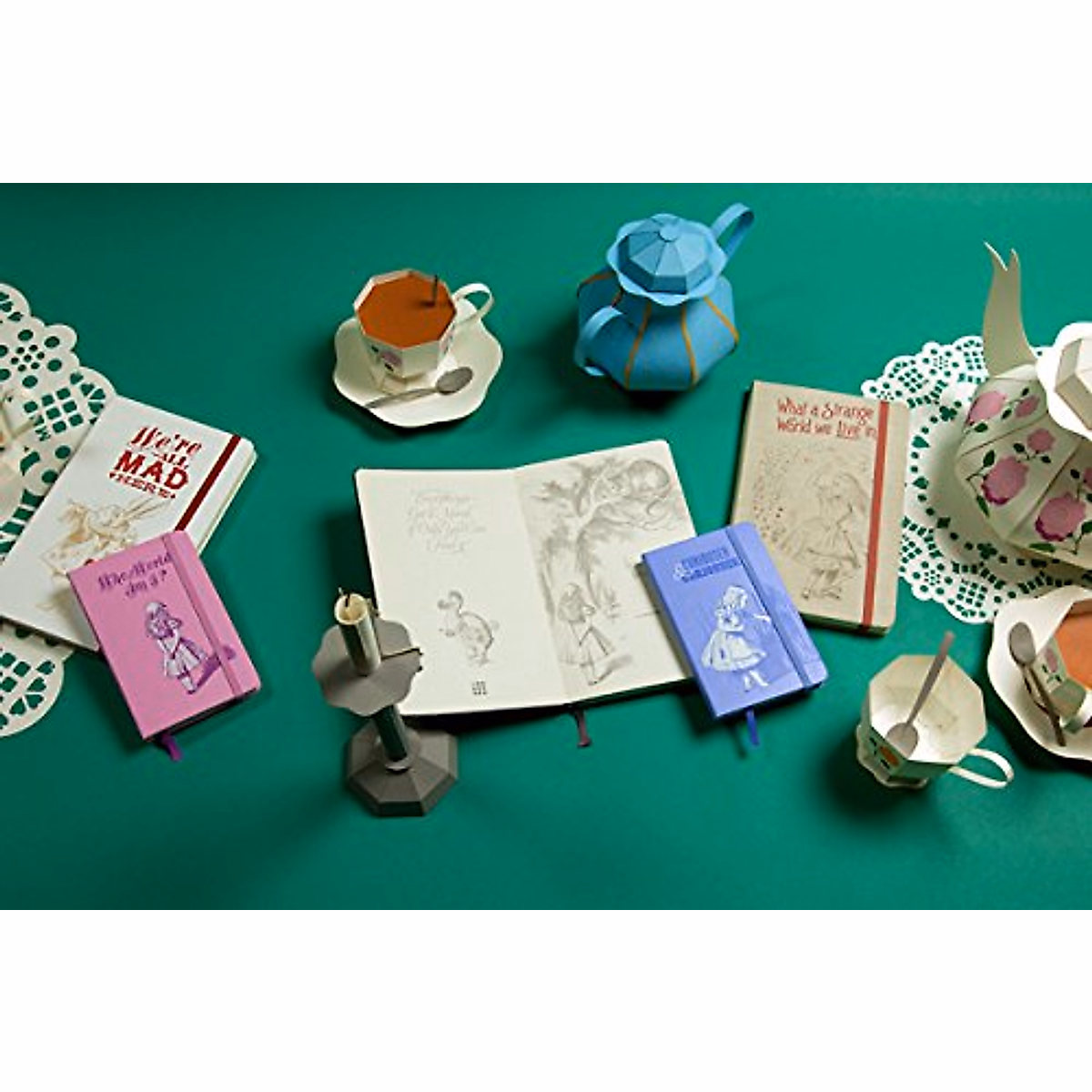 Moleskine Limited Edition Alice in Wonderland Notebook, Hard Cover, Pocket (3.5" x 5.5") Plain/Blank, Powder Blue, 192 Pages