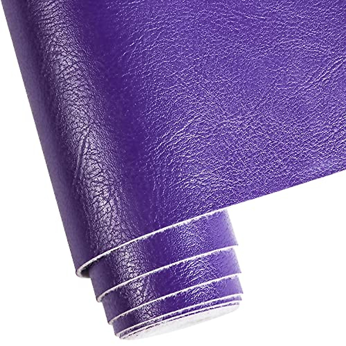 Faux Leather Sheets Rolls Solid Color 12"X53" Large Size,Natural Textured Smooth Surface PU Synthetic for Leather Earrings, Hair Bows, Sewing and Different DIY Projects (Purple)