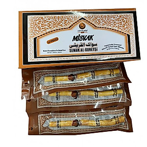 SEWAK AL-KUREYSI miswak Sticks for Teeth - 10 Pieces 1 case Free Natural Toothbrush Teeth Whitener Natural Teeth Whitening Kit Vacuum Sealed Dental Care İslamic Gift Breath Freshener Teeth Cleaning
