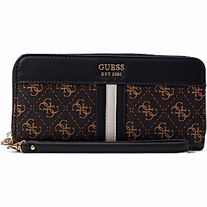 GUESS Noelle Large Zip Around Wallet Brown Multi One Size
