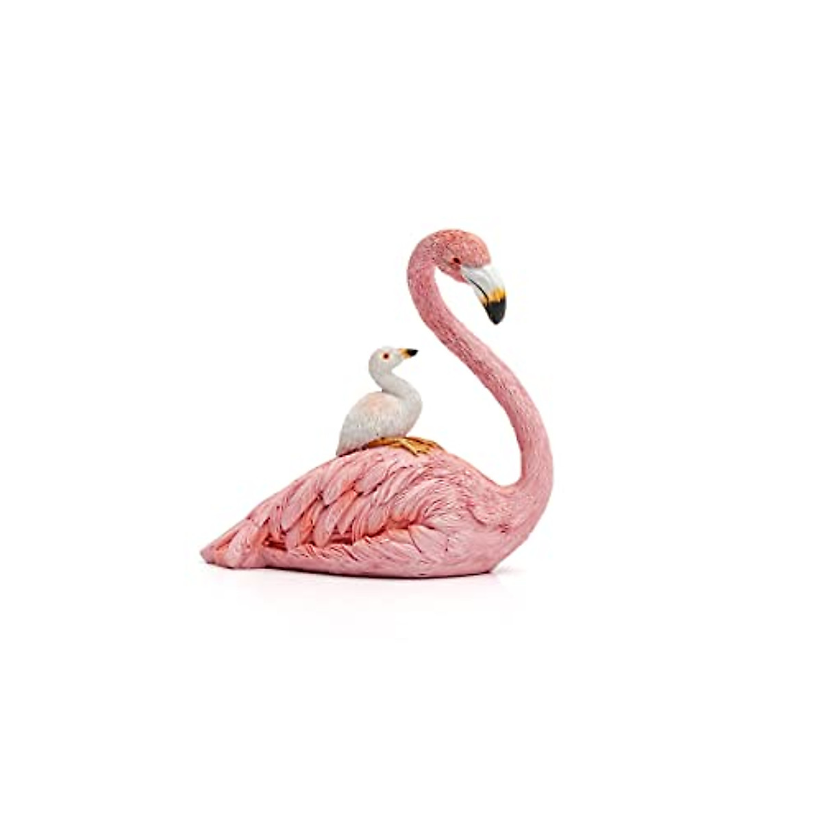 Pink Flamingo and Egret Garden Statues Sculptures, Mini Pink Flamingo Lawn Ornaments Tabletop Statue Resin Birds Yard Art Outdoor Statue, for Home, Bookshelf Patio