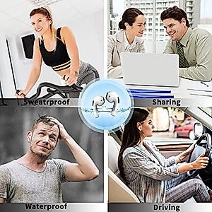 DAFO Wireless Earbuds Bluetooth 5.1 Headphones with Charging Case Built in Mic in Ear Earbuds IPX5 Waterproof Earbuds for iPhone/Android Power Display