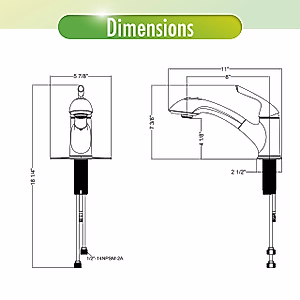 Homewerks Single Handle Pull Out Laundry Faucet 1 or 3 Hole Installation with Deckplate, Universal Install, Utility Kitchen Sink or Laundry Tub, Garden Hose Adapter, Matte Black (903 U425MB)