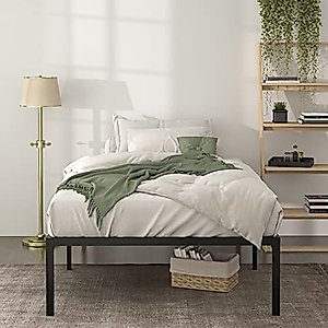 IMUsee Heavy Duty Twin Size Platform Bed Frame with 18 inch Large Under Bed Storage Space, Sturdy Metal Frame/Mattress Foundation/No Box Spring Needed/Easy Assembly/Noise-Free