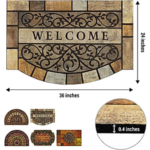 MTOUOCK Durable Welcome Door Mats, 24"x36" Heavy-Duty Large Welcome Mats for Front Door with Non-Slip Rubber Backing, Door Mats for Outside Entry, Front Door Mat for Garage, Patio, High Traffic Area