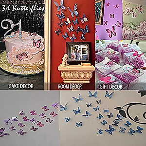 Glow in The Dark 3D Butterfly Stickers for Ceiling or Wall Decor, Adhesive 12pcs Butterflies for Kids Bedroom Nursery Living Room,Luminous Create a Realistic Butterflyry Home Garden