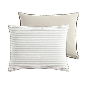 Nautica Duvet Cover Set Cotton Reversible Bedding with Matching Shams, Stylish Home Decor for All Seasons, King, Beige