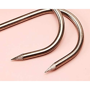 ONLYKXY 8 Inch 6mm Thick Meat Hook, 4 Pieces Meat Hooks for Butchering Hanging Beef Heavy Duty, Stainless Steel S Hooks Utility Hooks for Meat Processing