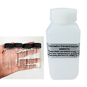 HFBTE Turbidity Calibration Solution 400NTU 100ml And Four EMPTY 25*60mm Glass Sample Bottles Fast Delivery for Calibrating SGZ-200BS SGZ-200B SGZ-20B SGZ-50B SGZ-400B Turbidimeters Turbidity Meters