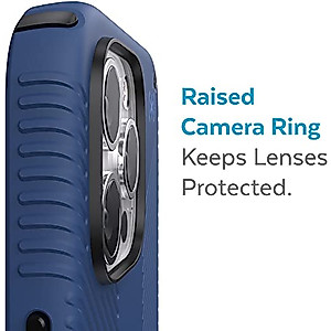 Speck Presidio2 Grip Case for Apple iPhone 13 Pro Polycarbonate,Shock-Absorbent Coastal Blue and Black Compatible w Mag Safe