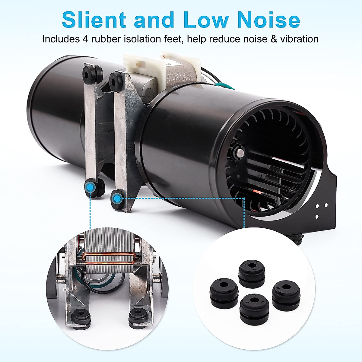 Hipoilk GFK-160A GFK-160 Fireplace Blower Fan Kit for Heat & Glo, Heat N Glo, Heatilator, Quadra-Fire, GTI, and Superior Fireplaces