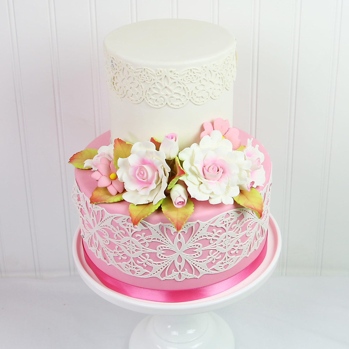 Global Sugar Art Hearts Embrace Silicone Lace Mat by Chef Alan Tetreault