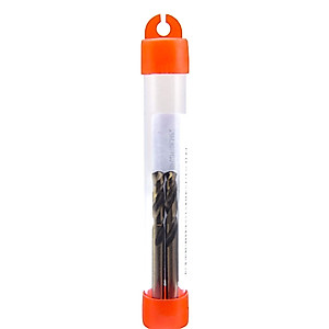 MAXTOOL 3/16" 2pcs Identical Screw Machine Drills HSS M35 Cobalt Twist Stub Drill Bits Fully Ground Golden Straight Shank Short Drills; SMF35G10R12P2