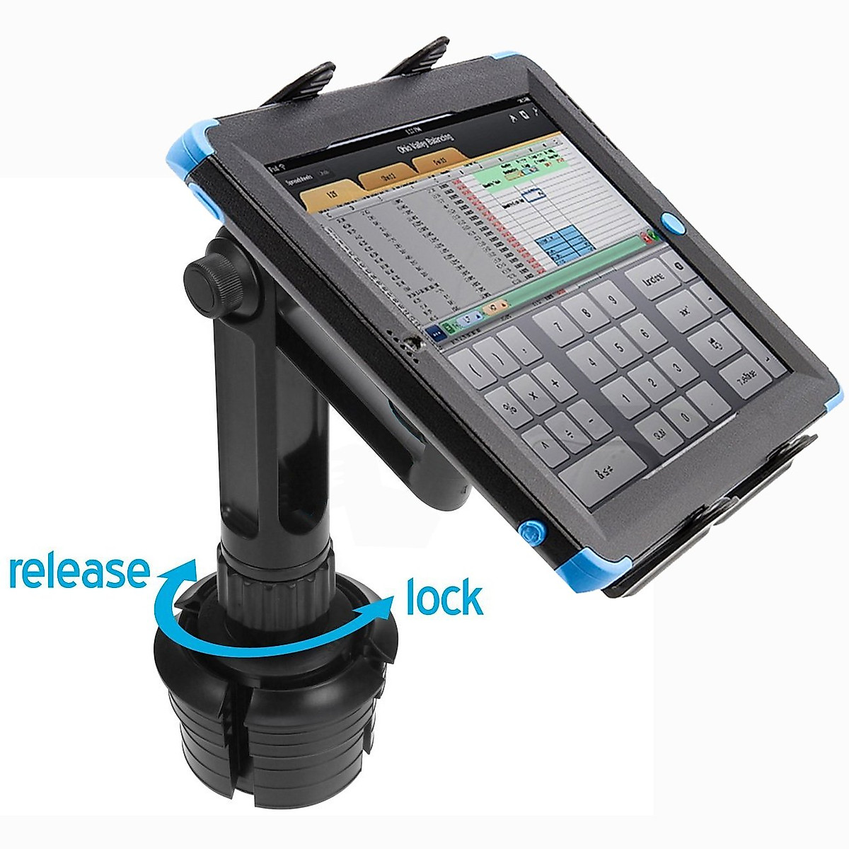 ChargerCity LongArm Xtreme Tablet Beverage Drinks Cup Holder Mount for All Tablet Like Apple iPad PRO Air Mini Galaxy Tab Surface Pro Slate