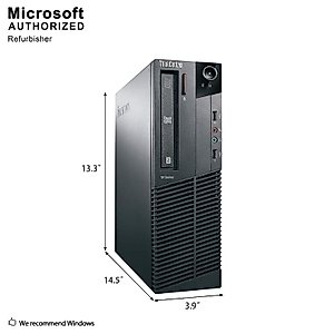 Lenovo Think Center M81 SFF Desktop Computer, Intel Quad Core I5-2400 3.1GHz up to 3.4GHz, 12GB DDR3 RAM, 2TB HDD, DVD, WIFI, BT 4.0, HDMI, VGA, Display port, W10P64 (Renewed)