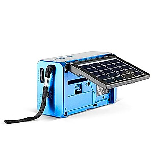 QFX R-37-BL 6-Band (AM, FM, SW1 - SW4) Bluetooth LED Flashlight Solar Radio (2021 Model)