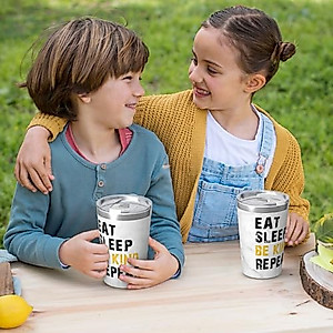 Eat-Sleep-Be-Kind-Repeat-Gifts 12oz Travel Coffee Mug Tumbler with Flip Lid Reusable Insulated Stainless Steel Cold Brew Iced Coffee Cup Thermos-LL