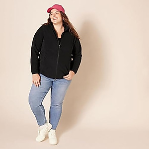 Amazon Essentials Women's Classic-Fit Full-Zip Polar Soft Fleece Jacket (Available in Plus Size), Black, XX-Large