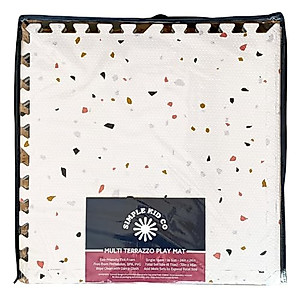 Simple Kid Co. Play Mat for Baby, Toddler and Infants, Six Interlocking Tiles made with Soft Non-Toxic EVA Foam, 4x6 feet (Multi Terrazzo)