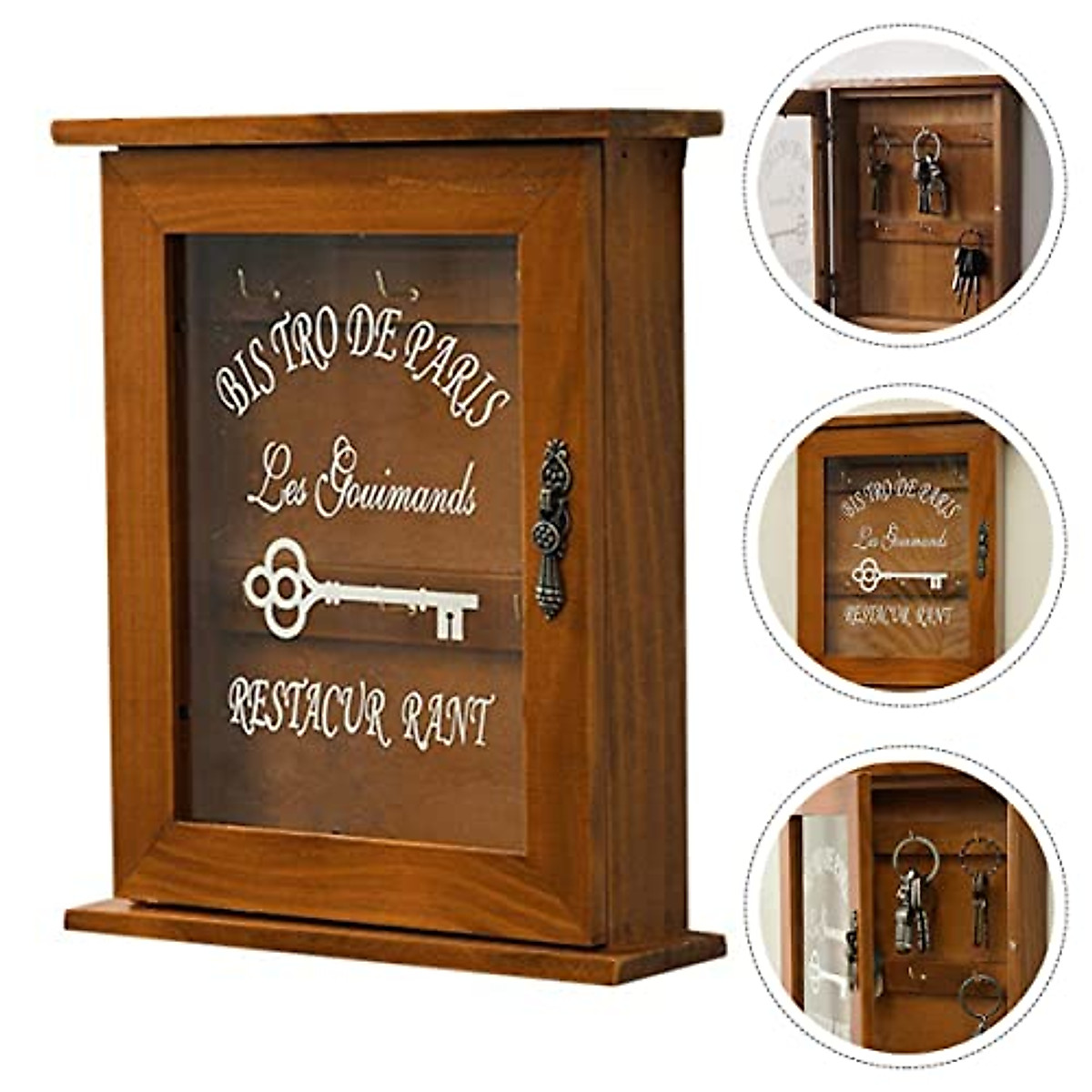 Veemoon Wooden Key Box Farmhouse Key Holder Decorative Key Box Wooden Wall Key case Wall Mount Entryway