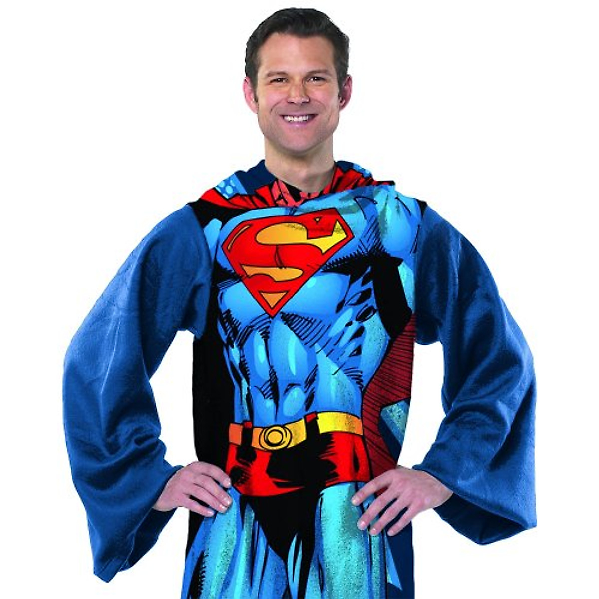 Superman - World Hero Costume Comfy Throw Blanket with Sleeves