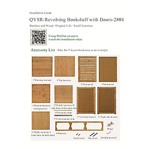 SHOUMANUAL Bamboo Rotating Bookshelf, 6-Tier Bookcase with Storage Cabinet & Doors, 360° Revolving Narrow Storage Display Rack Standing Shelves for Living Room Study Room Office (Teal)