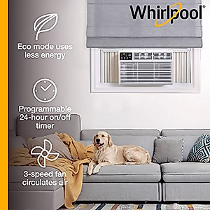 Energy Star 18,000 BTU 230V Window-Mounted Air Conditioner with Heat for Rooms up to 1,000 Sq. Ft. and Dehumidifier up to 4.75 pints/hour with Remote Control, LCD Display, and 24H Timer
