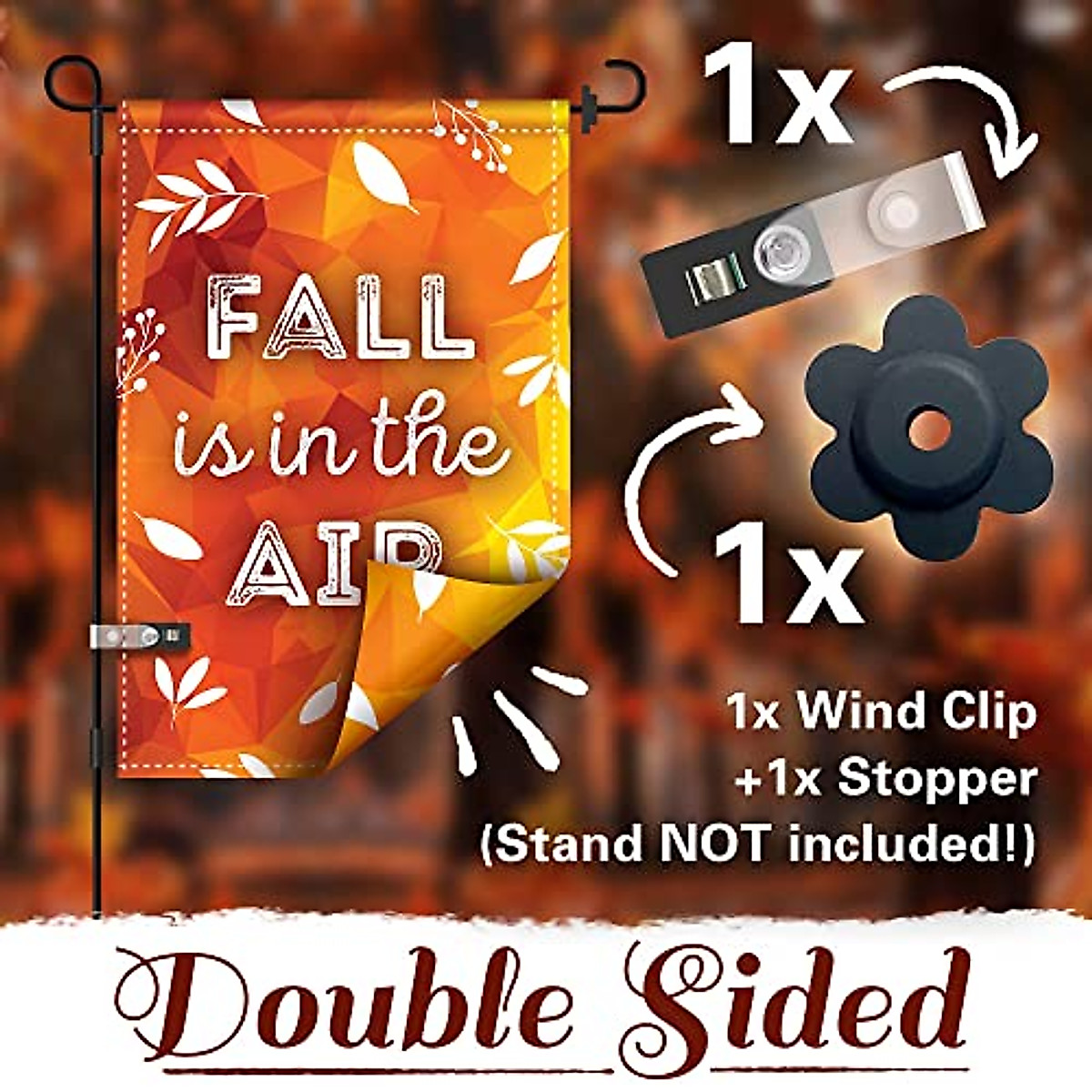 Outdoor Flags 20 PC Garden Flags Set with Anti-Wind Clip and Stopper,12x18 Inch Durable Polyester Garden Flags Set,Holiday Garden Flags Assortment Sets,Garden Flag Pack,Small Garden Flags,Lawn Flags