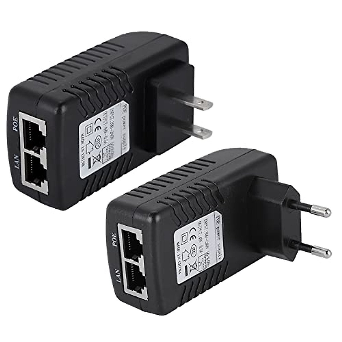 POE Injector, POE Wall Adapter, 48V/0.5A POE Wall Plug Injector Ethernet Adapter PoE Power Supply for IP Camera 100-240V(US Plug 100‑240V)